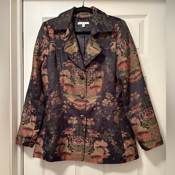 CAbi | Jackets & Coats | Cabi Chenoise Jacquard Floral Blazer With ...